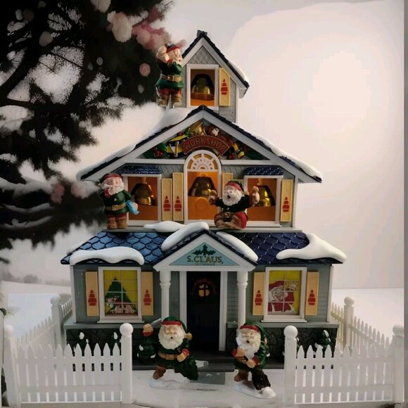 Holiday | Vintage Holiday Classic Animated Santas Workshop Musical ...